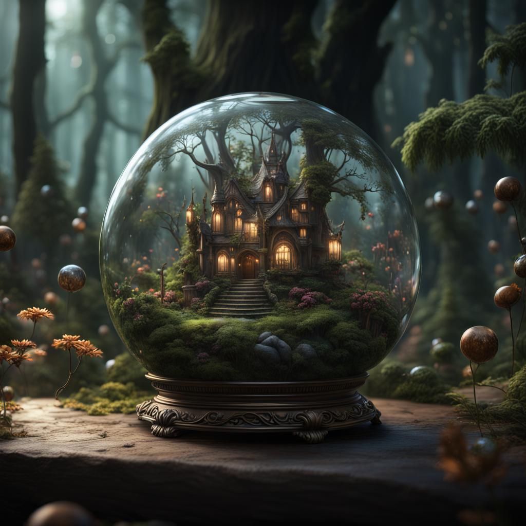 Variety of Crystal Balls Series; The Forest Ball - AI Generated Artwork ...