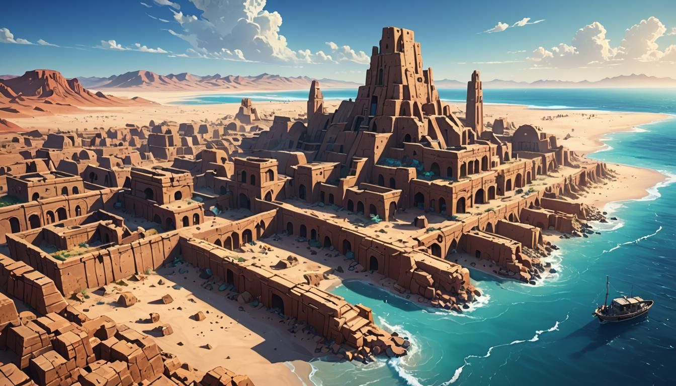 Ancient City by the Sea - AI Generated Artwork - NightCafe Creator
