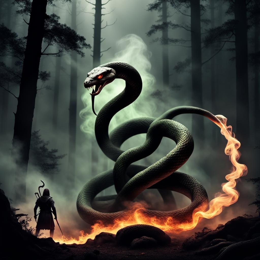 The great fire snake - AI Generated Artwork - NightCafe Creator