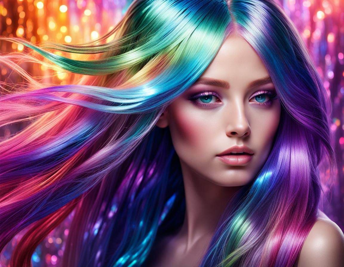 iridescent hair - AI Generated Artwork - NightCafe Creator