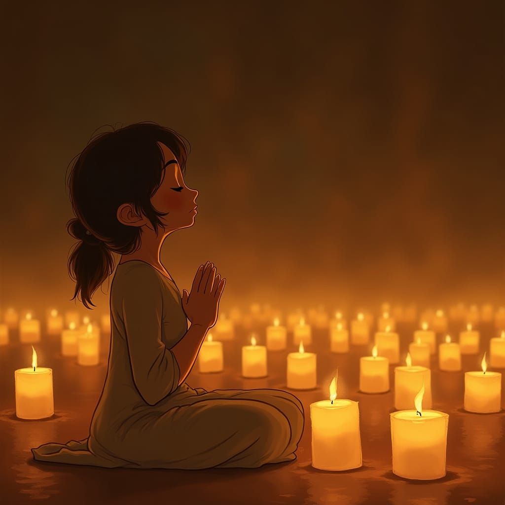 Taizé prayer with candles - Serene Taizé Prayer with Soft C...