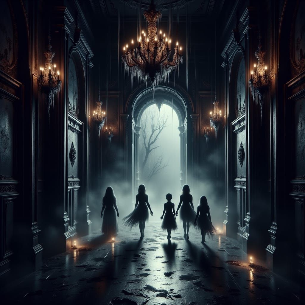 Ethereal Gothic Mansion in Haunting, Baroque Style - AI Art