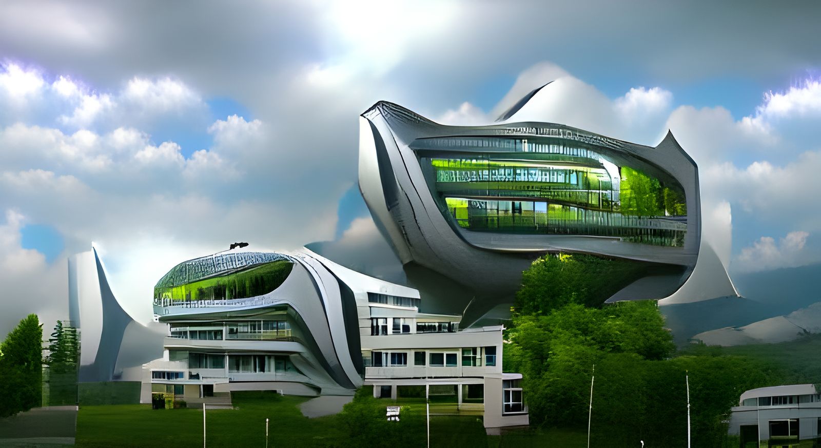 Futuristic University Building - AI Generated Artwork - NightCafe Creator
