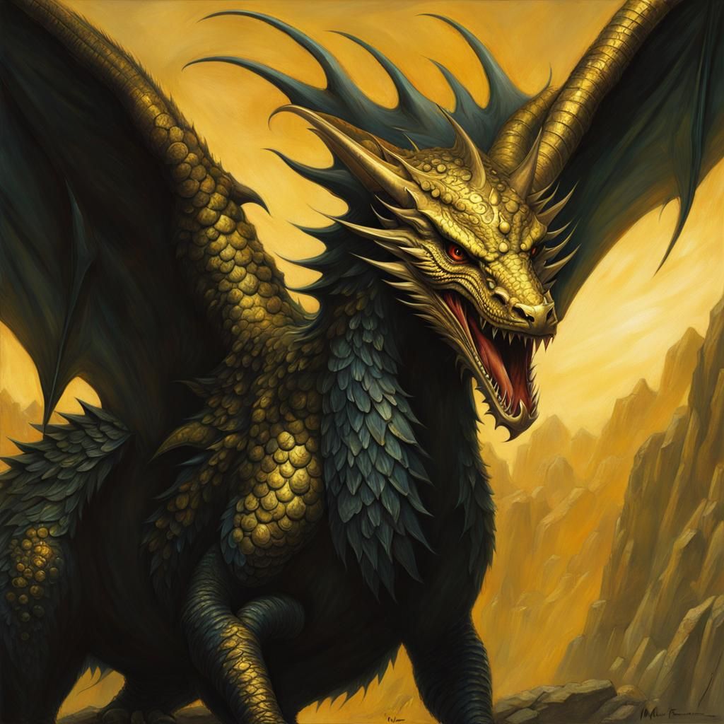 Golden Wyvern - AI Generated Artwork - NightCafe Creator