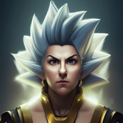 Mayim Bialik super saiyan - AI Generated Artwork - NightCafe Creator