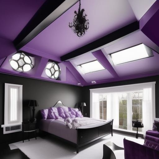 Beautiful skylight gothic bedroom black walls beautiful skylight ...