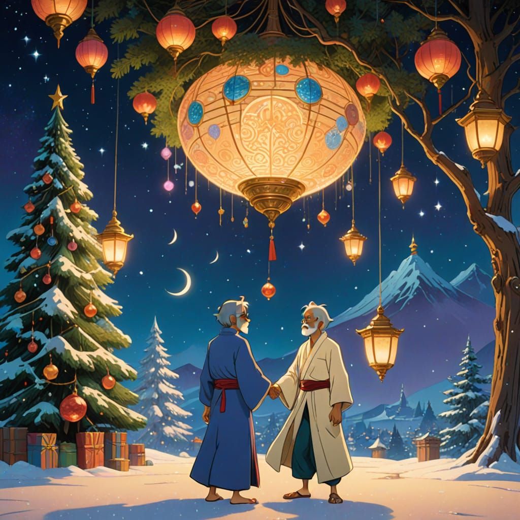 Enchanted Arabian Christmas Scene with Aladdin and... - AI Art