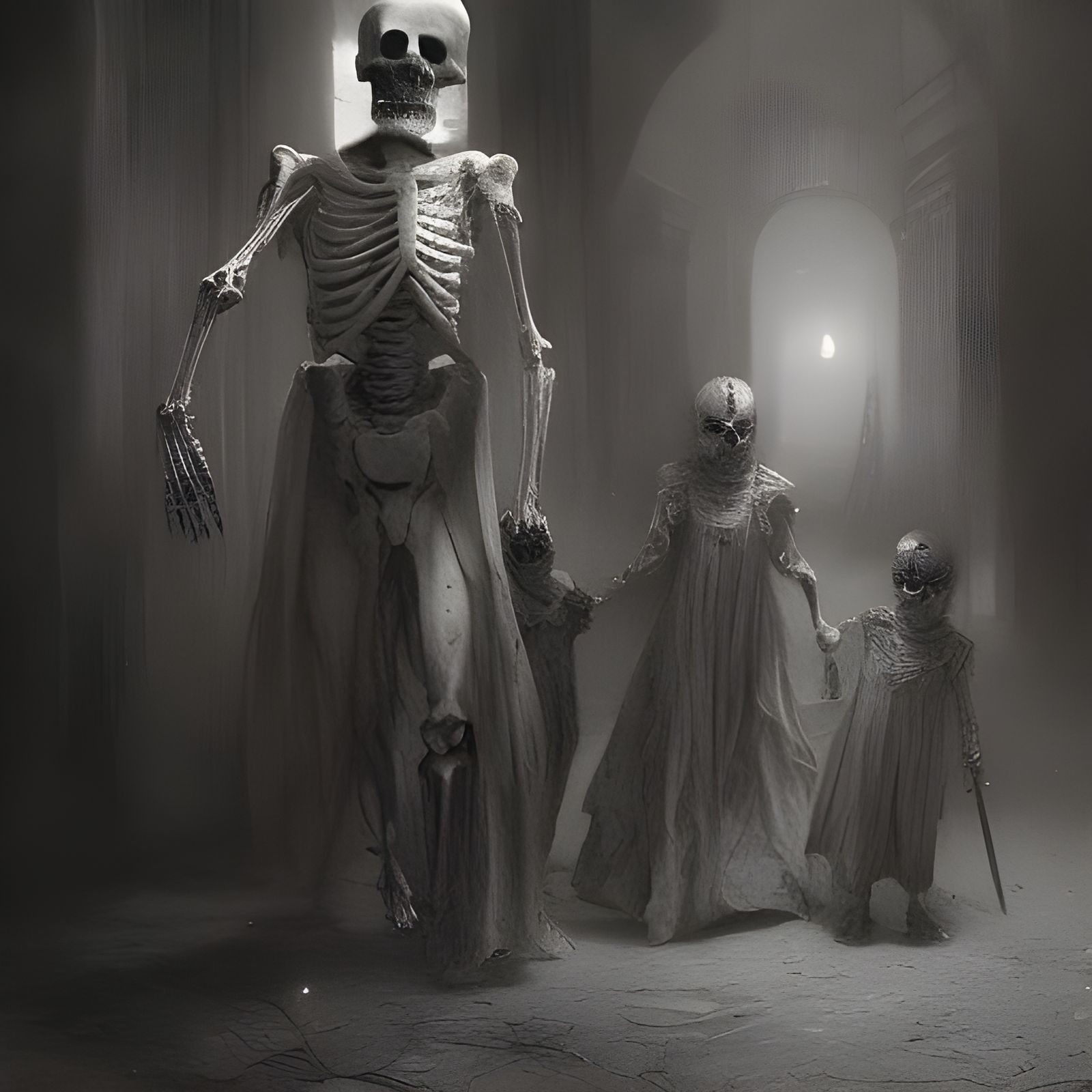 Skeleton family - AI Generated Artwork - NightCafe Creator