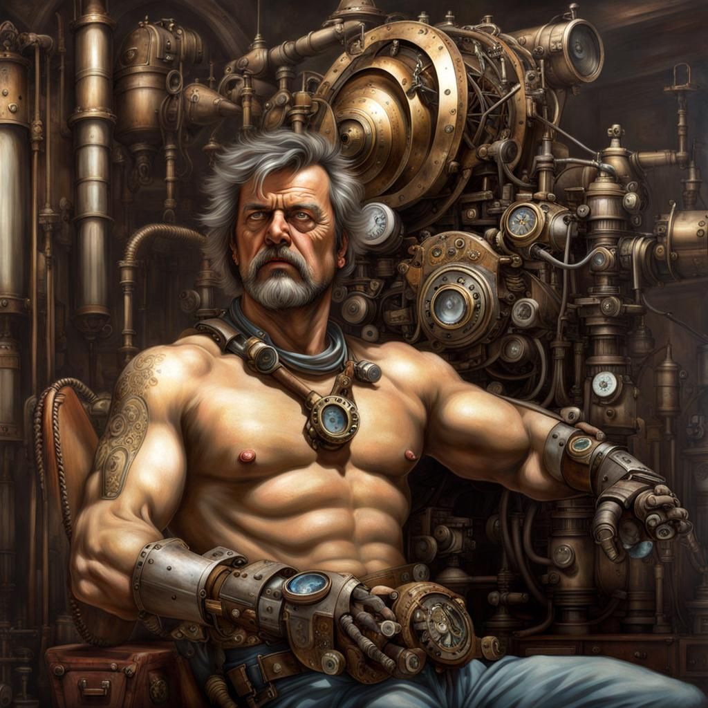 Handsome Steampunk Robo-Man - AI Generated Artwork - NightCafe Creator