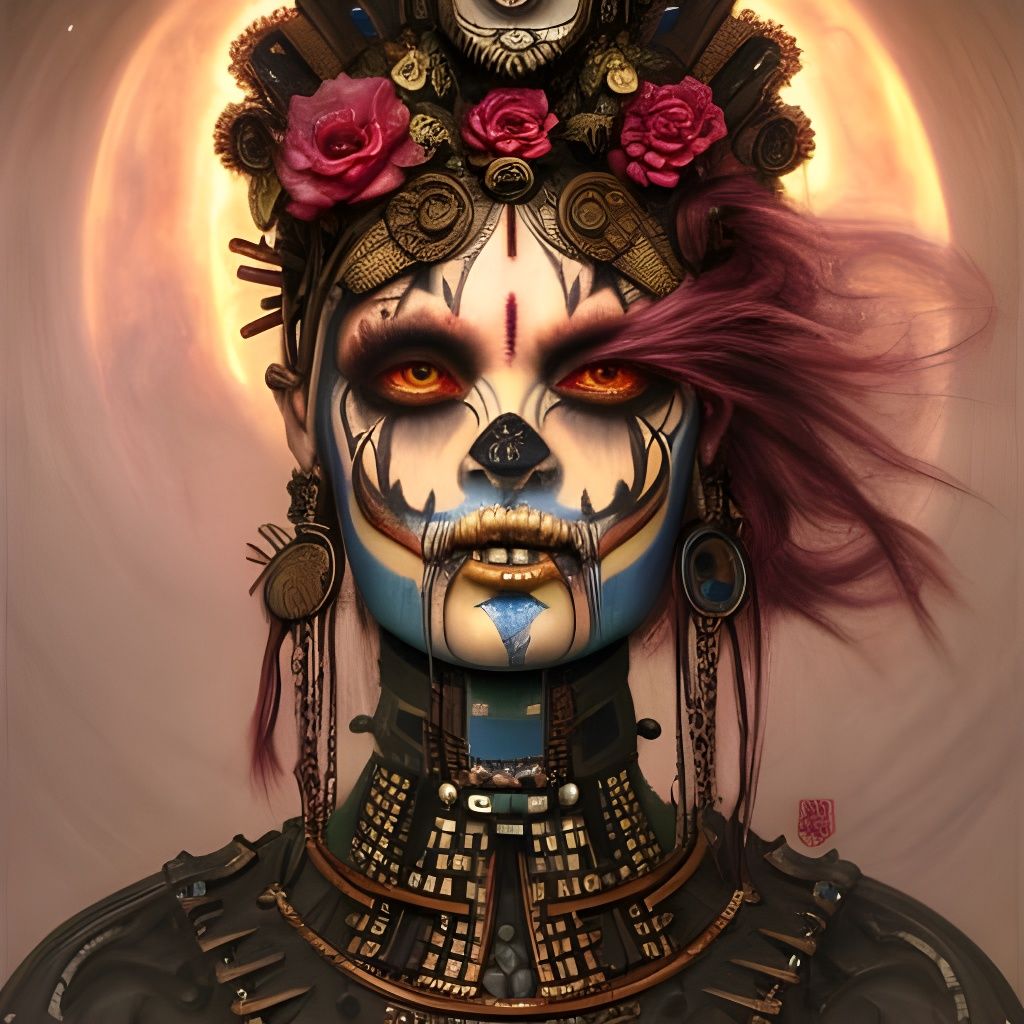aztec face tattoo - AI Generated Artwork - NightCafe Creator