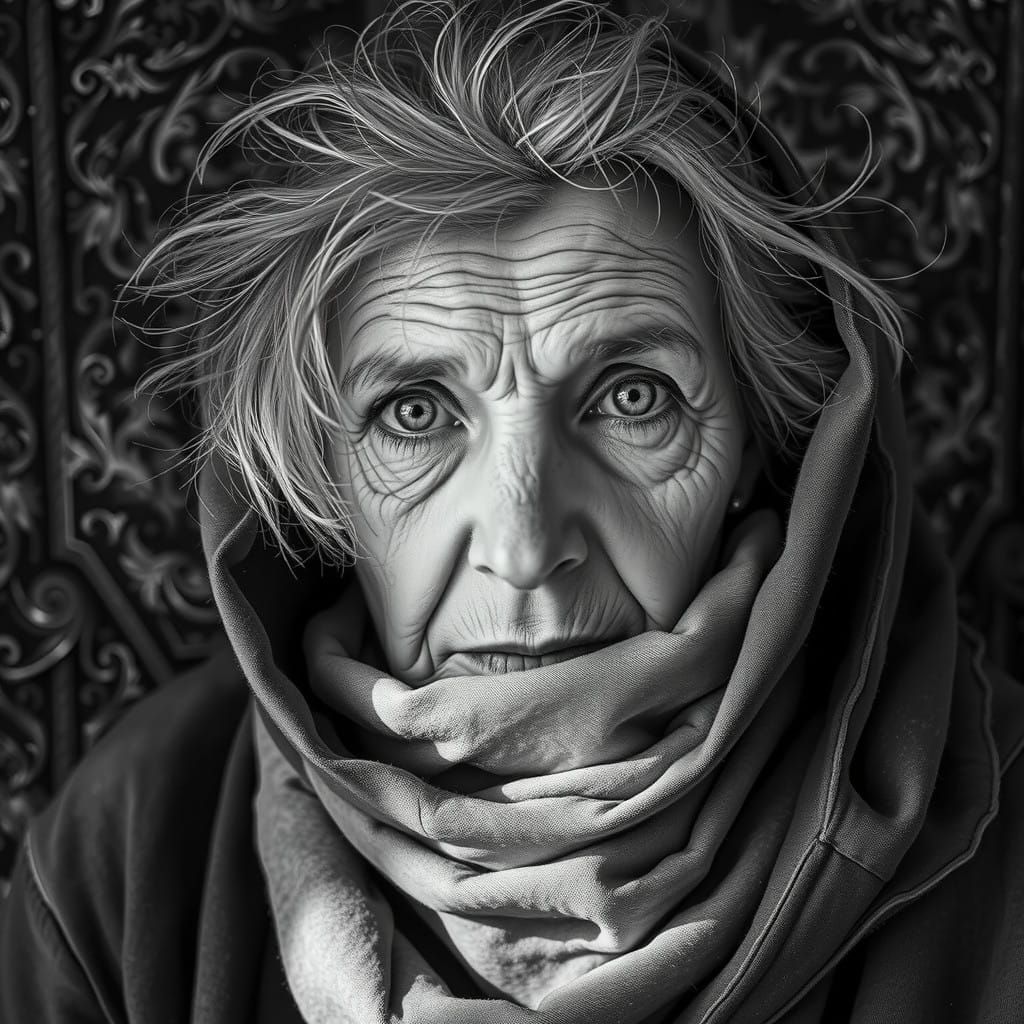 My eyes have seen... - Gritty Portrait of Elegant Elderly Wo...