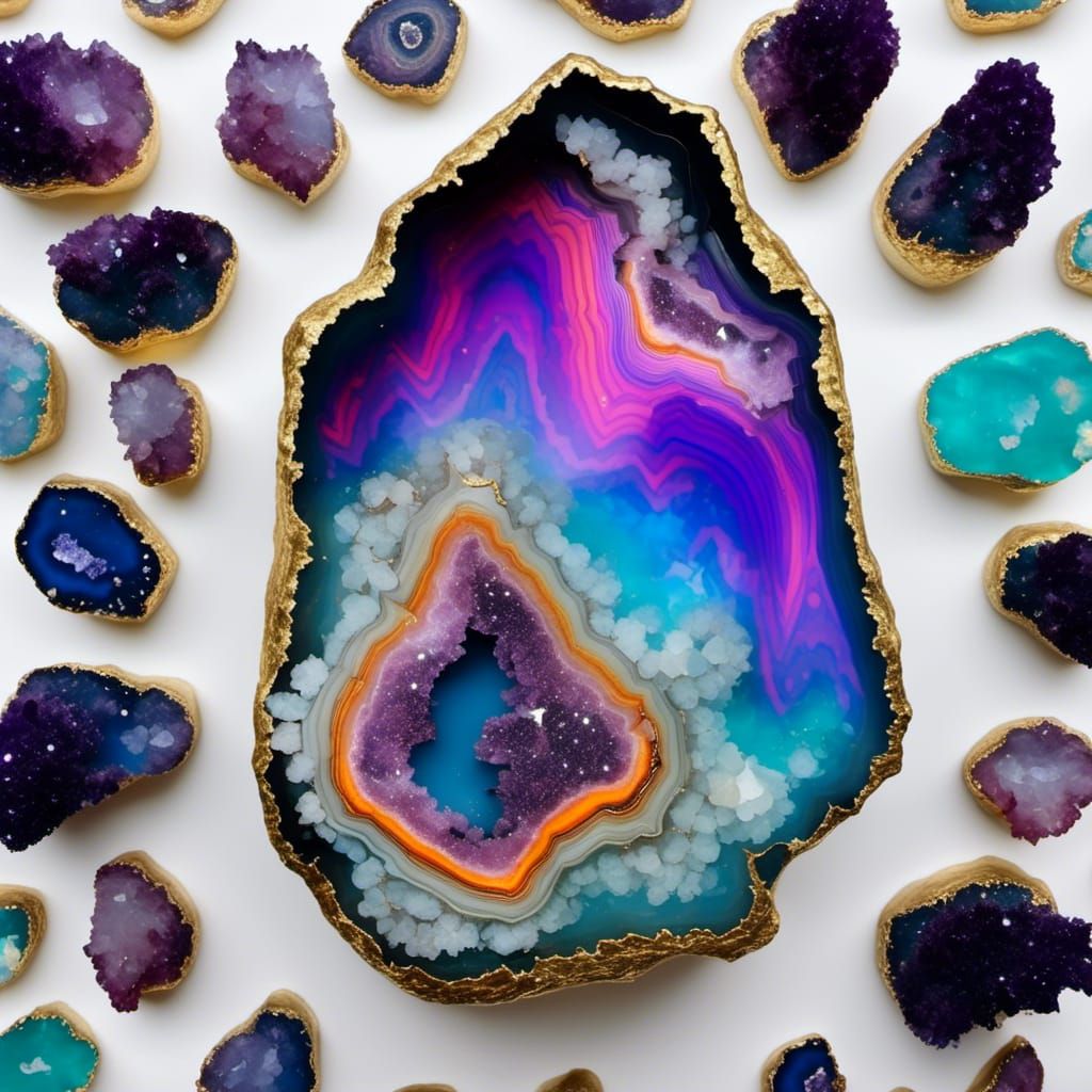 Cosmic Opal Crystal Geode - AI Generated Artwork - NightCafe Creator