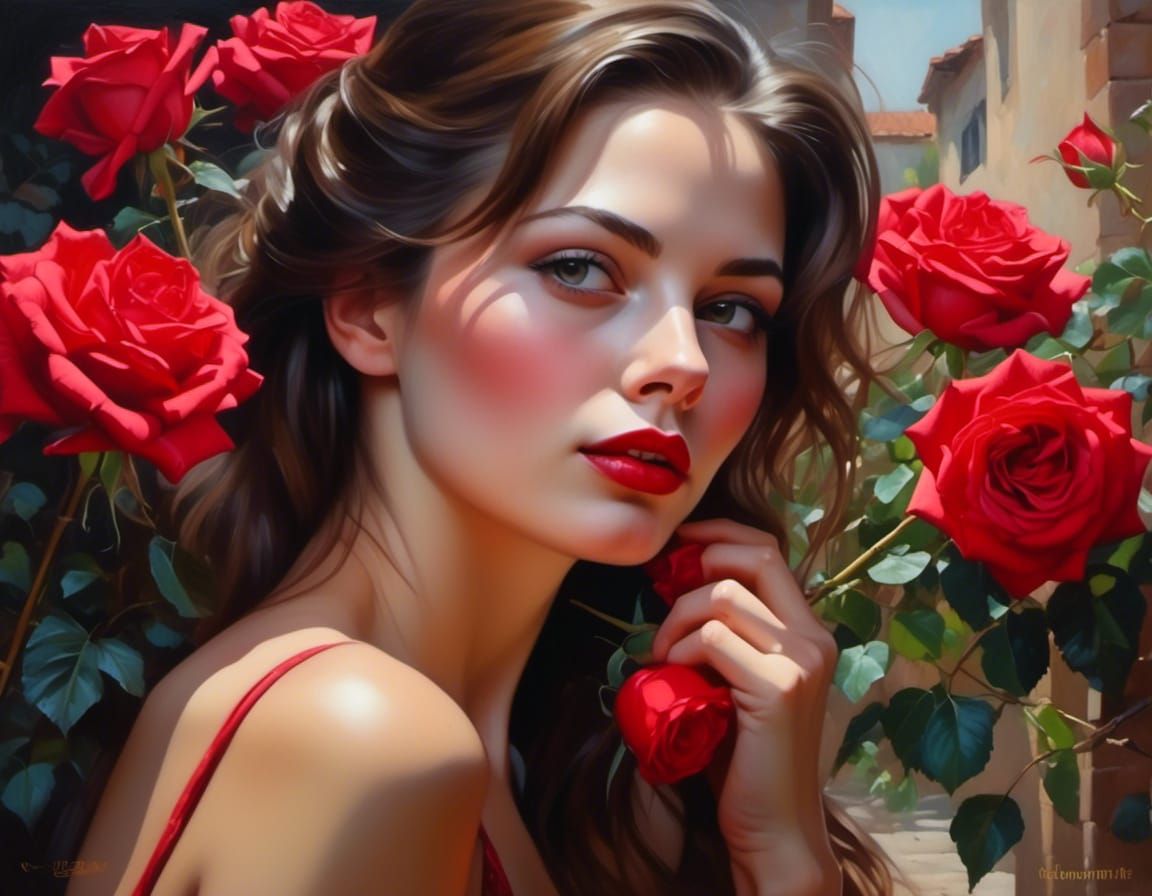 Beautiful red roses - AI Generated Artwork - NightCafe Creator