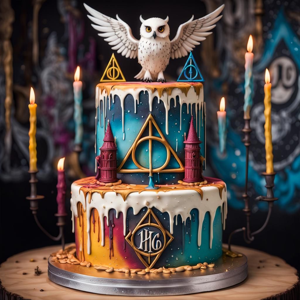 Deathly Hallows Wedding Cake - AI Generated Artwork - NightCafe Creator