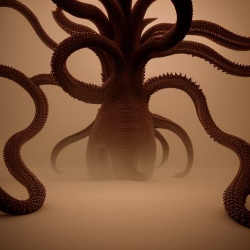 Ominous, horrifying, liminal eldritch Cthulu monster with lots of ...