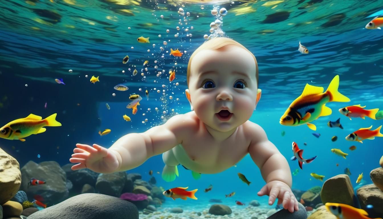 Baby Diving - AI Generated Artwork - NightCafe Creator