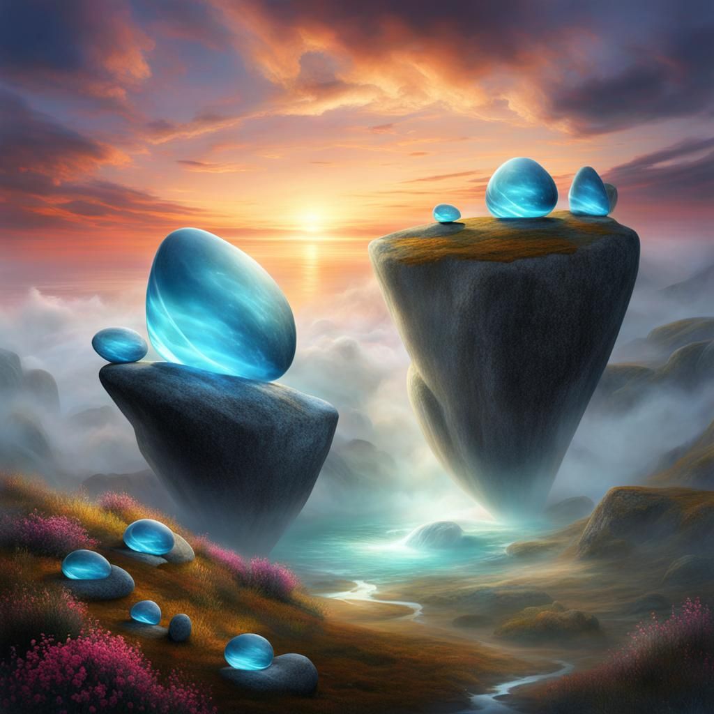 dream stones - dream stones placed in a dreamlike landscape.dreams fly ...