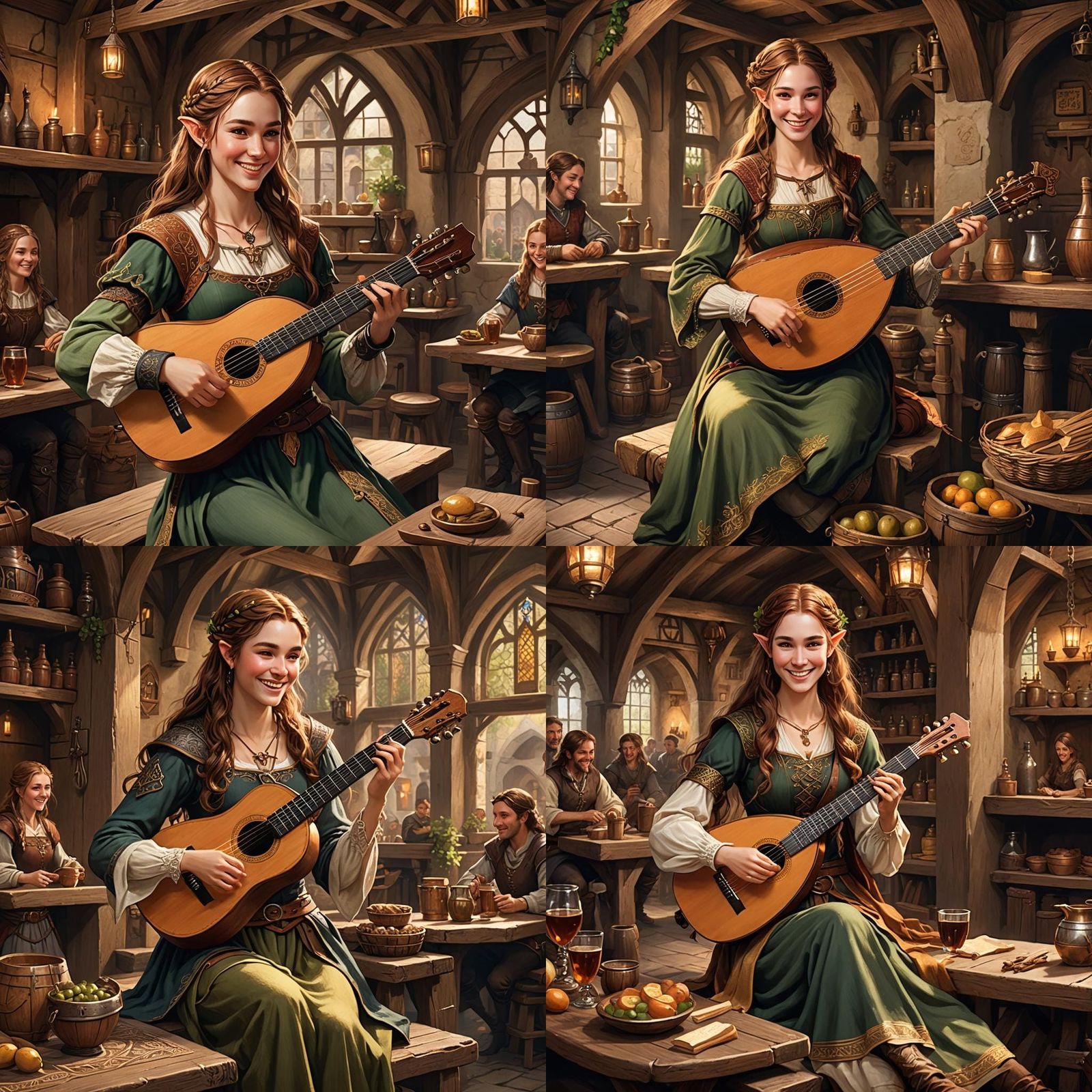Wood elf bard playing in a tavern. - AI Generated Artwork - NightCafe ...