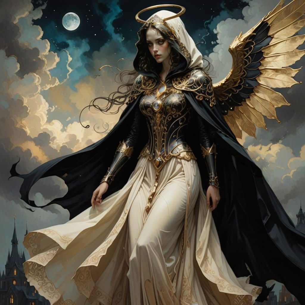 a beautiful angel with one wing - a beautiful angel with on...