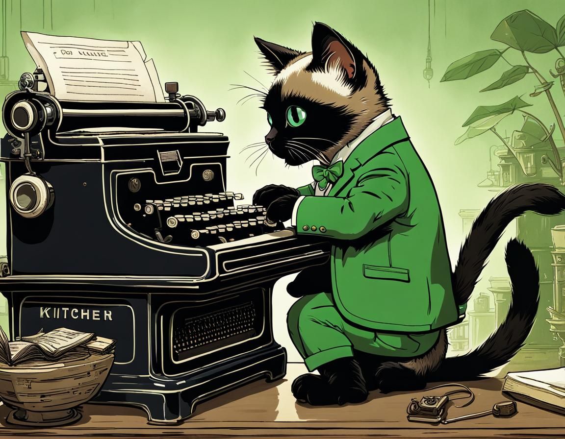 Reporter Cat At Work - AI Generated Artwork - NightCafe Creator