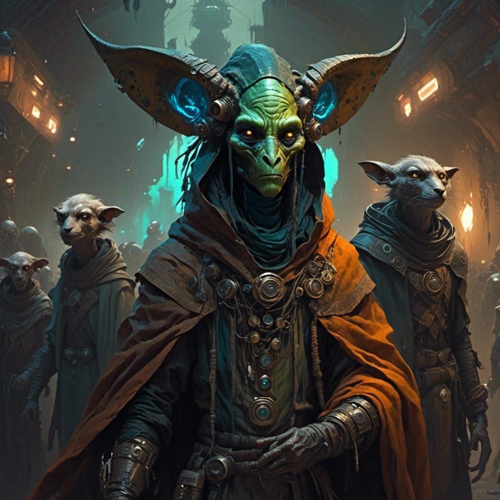 sci-fi dystopian era futuristic sci-fi fantasy / color / ( a furry ...