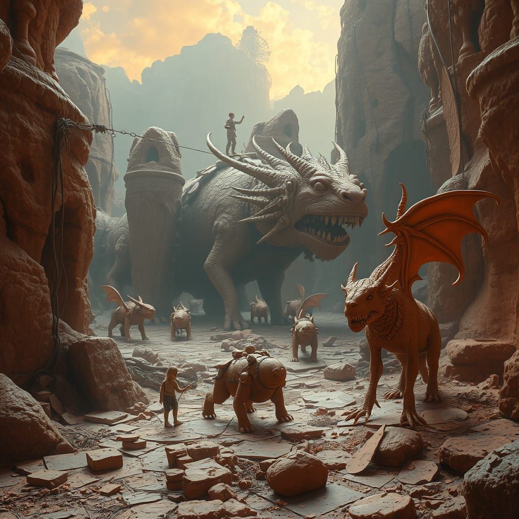 Ancient Clay Realm of Terracotta Wonders - AI Art