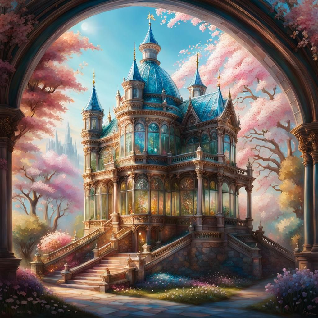Spring castle - AI Generated Artwork - NightCafe Creator