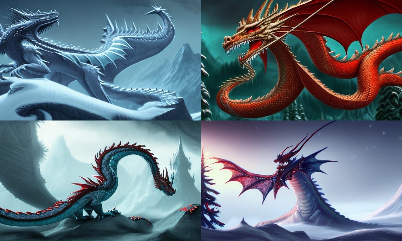 christmas/winter dragons - AI Generated Artwork - NightCafe Creator