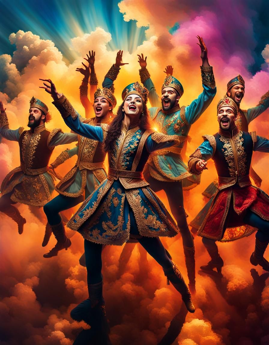 Dancing Above Clouds v7 - AI Generated Artwork - NightCafe Creator