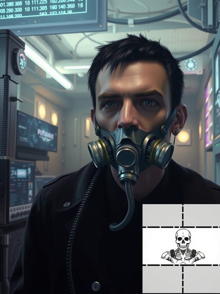 Cybernetic Vampire Chilling in Retro-Futuristic La... - AI Art