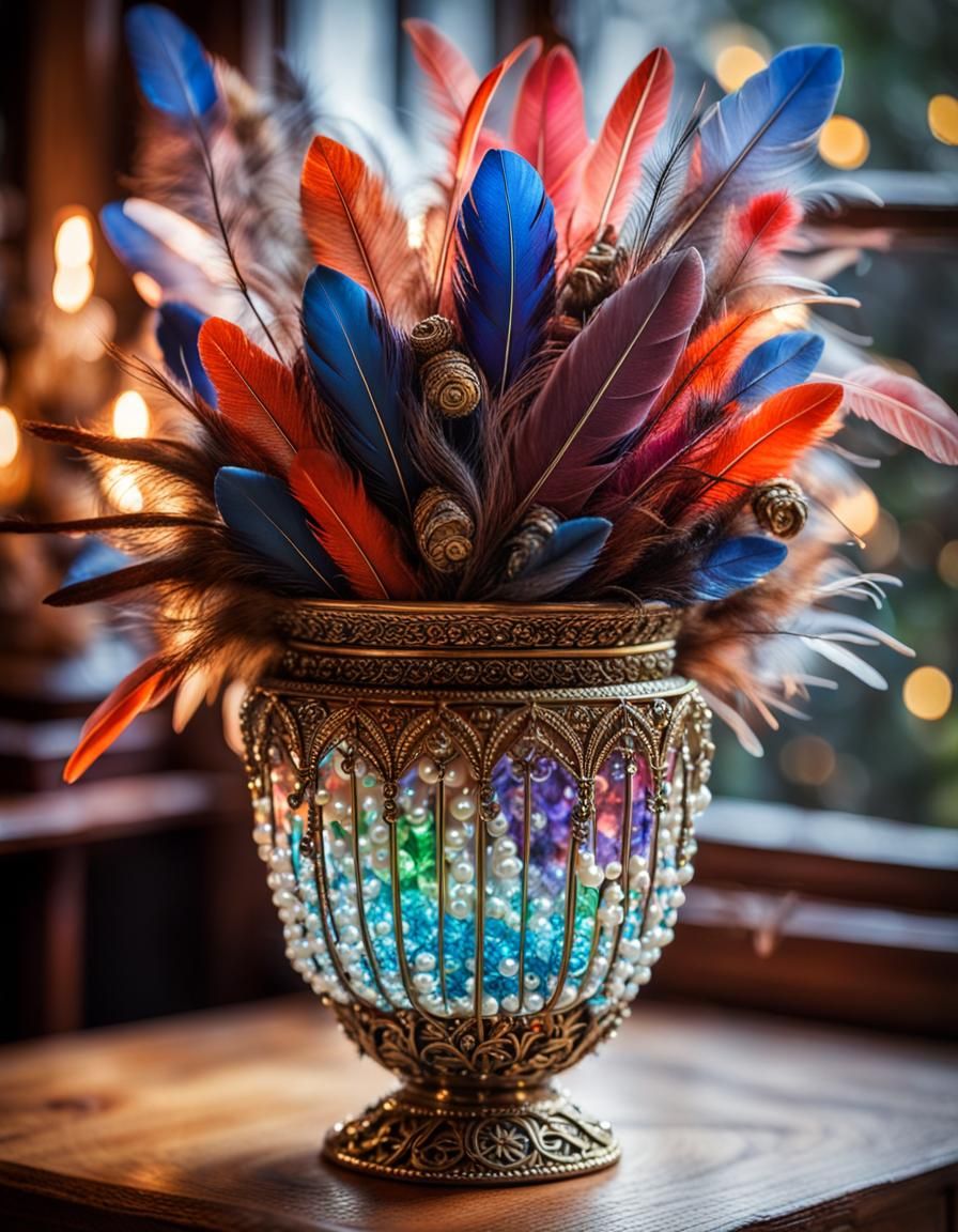 The most beautiful arrangement of feathers in a stunning ornate ...