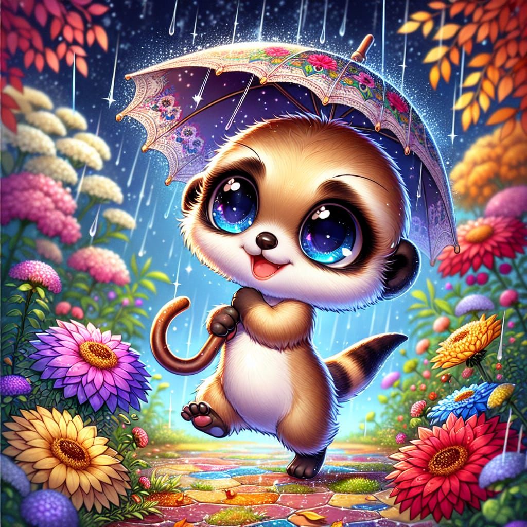 Chibi style of a cute little baby meerkat - AI Generated Artwork ...