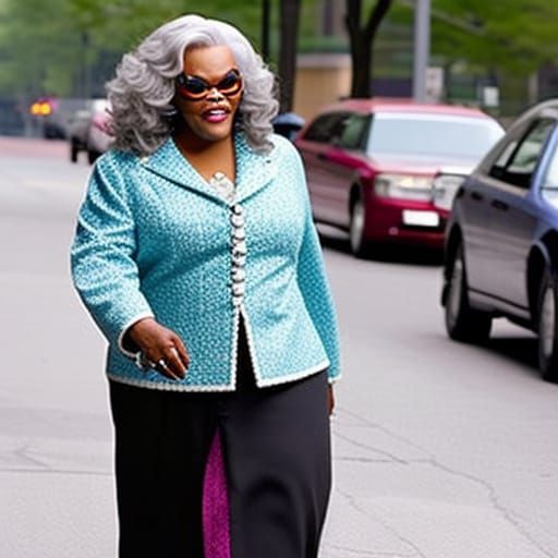 madea walking on the sidewalk - AI Generated Artwork - NightCafe Creator