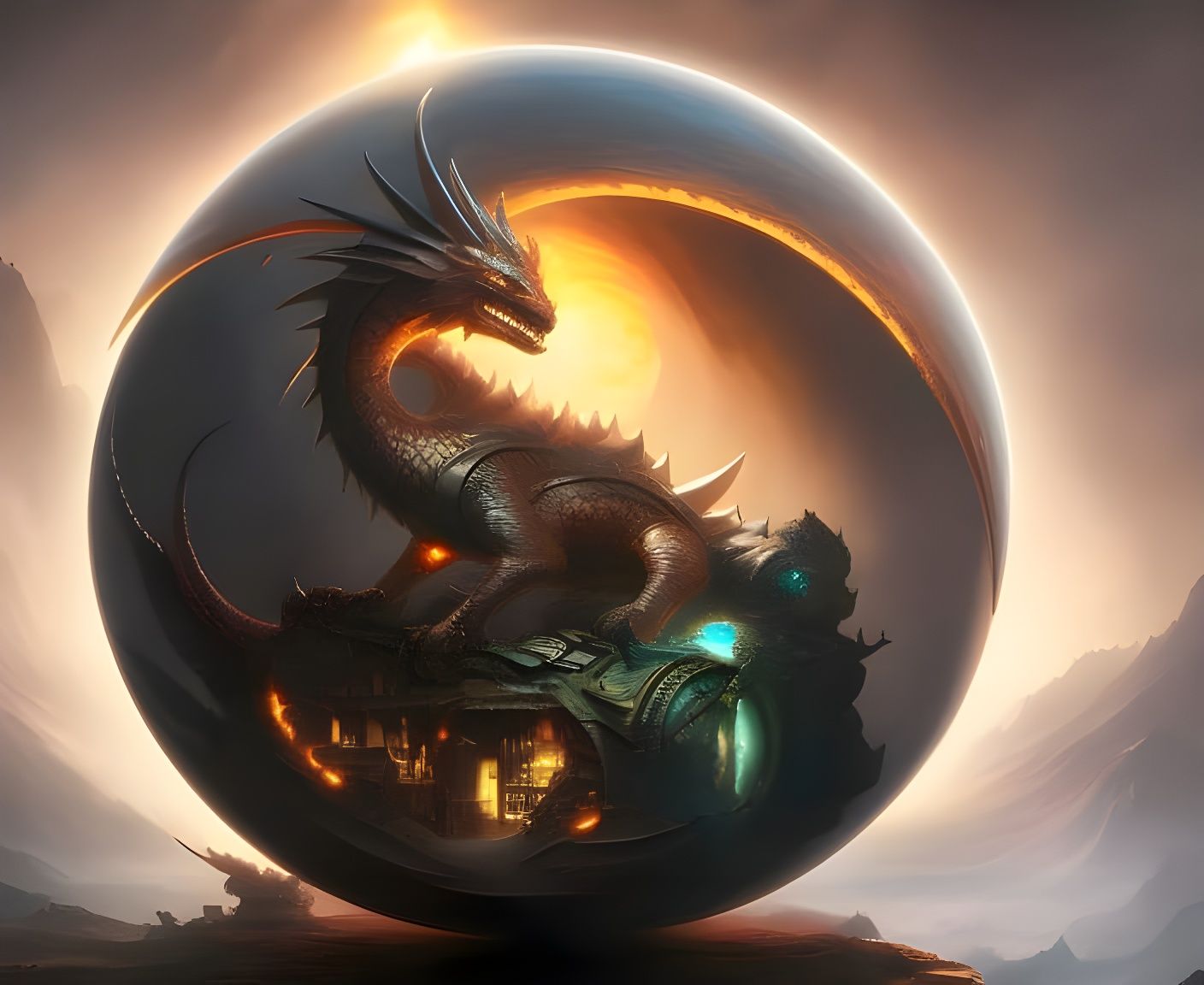 Dragon Orb - AI Generated Artwork - NightCafe Creator