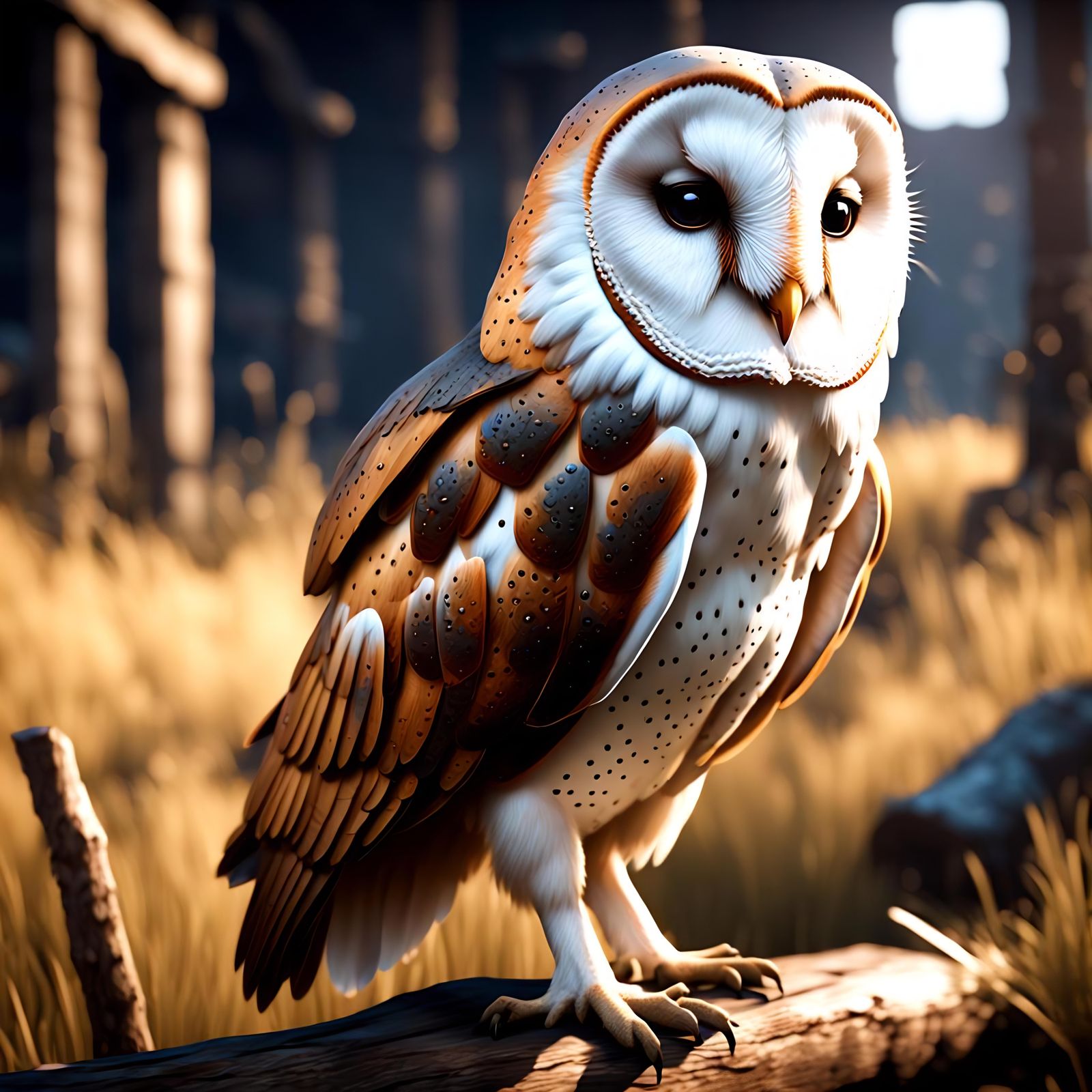 a 3D barn owl 3D Game Cinematic Feel, Epic 3D Videogame Graphics ...