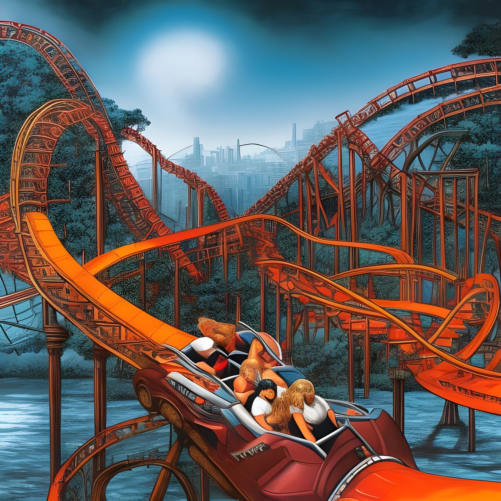 The world's scariest roller coaster - AI Generated Artwork - NightCafe ...