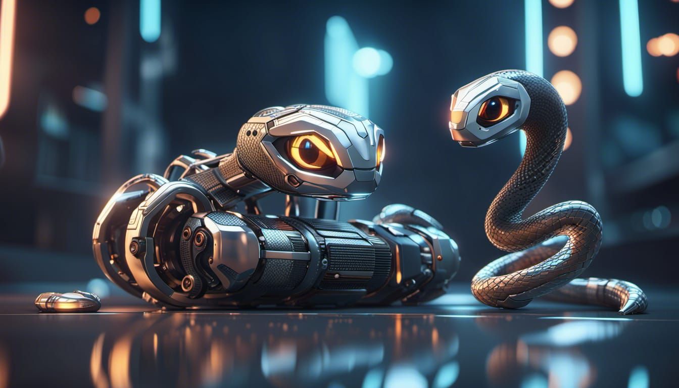 Me and my cute robot pet snake #1 - AI Generated Artwork - NightCafe ...