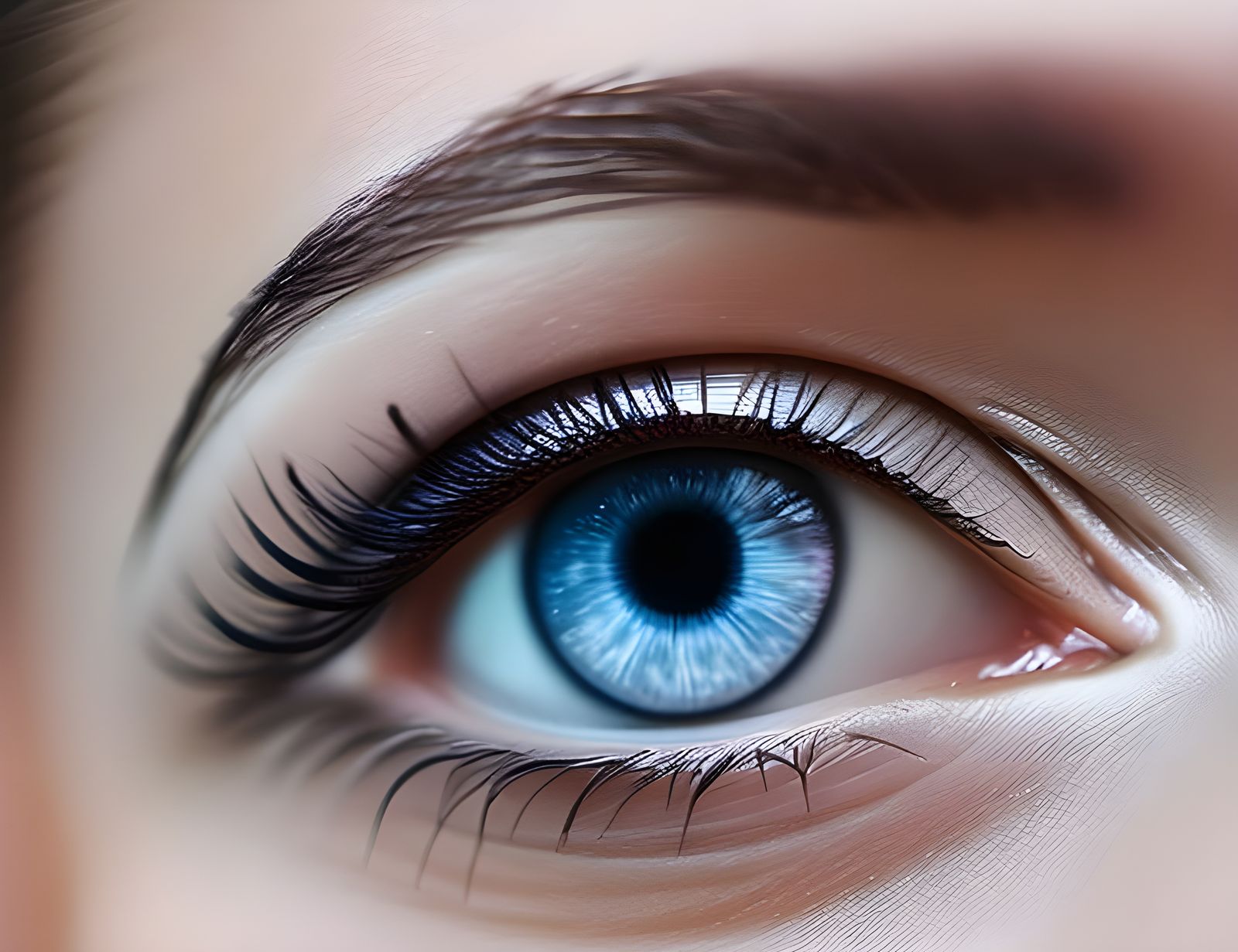 a close up of a person's eye, shutterstock, detailed iris, with ...