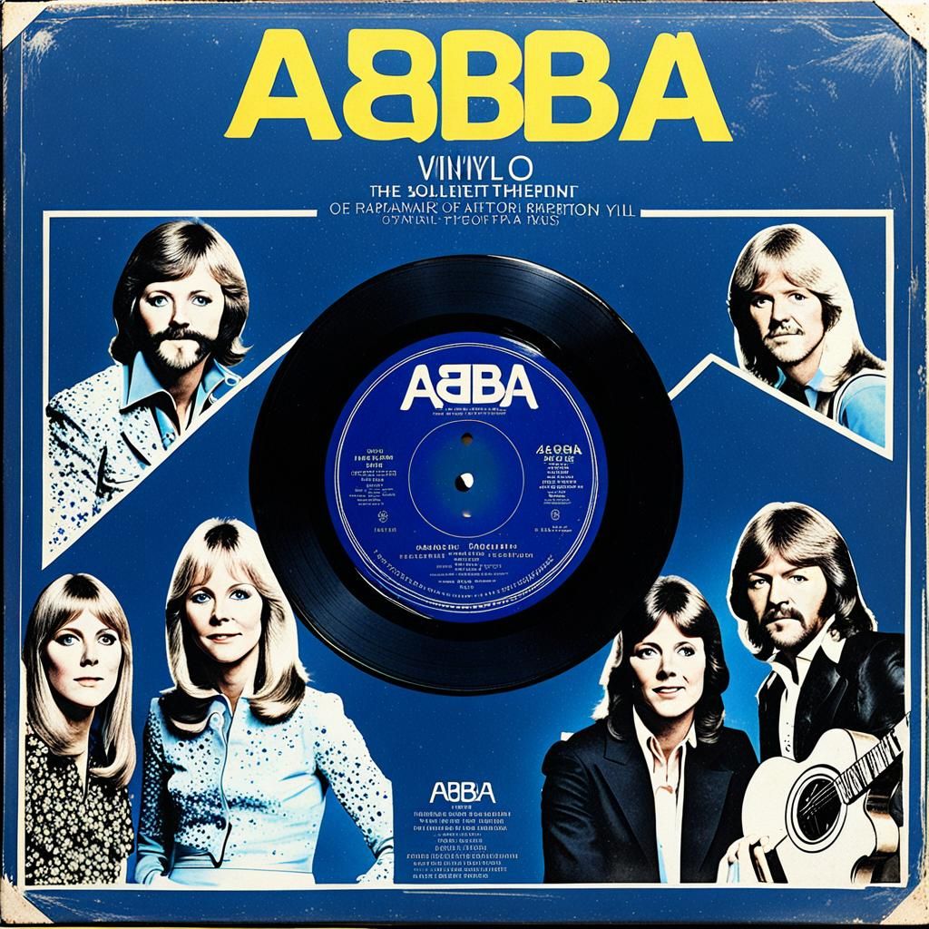 45 RPM vinyl record of ABBA - AI Generated Artwork - NightCafe Creator