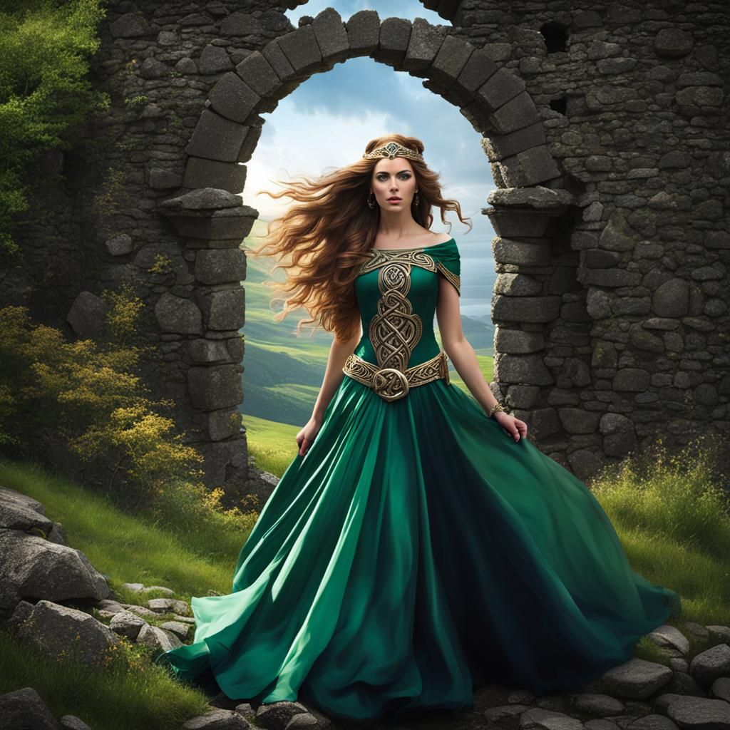 Celtic princess in a ruined castle - AI Generated Artwork - NightCafe ...