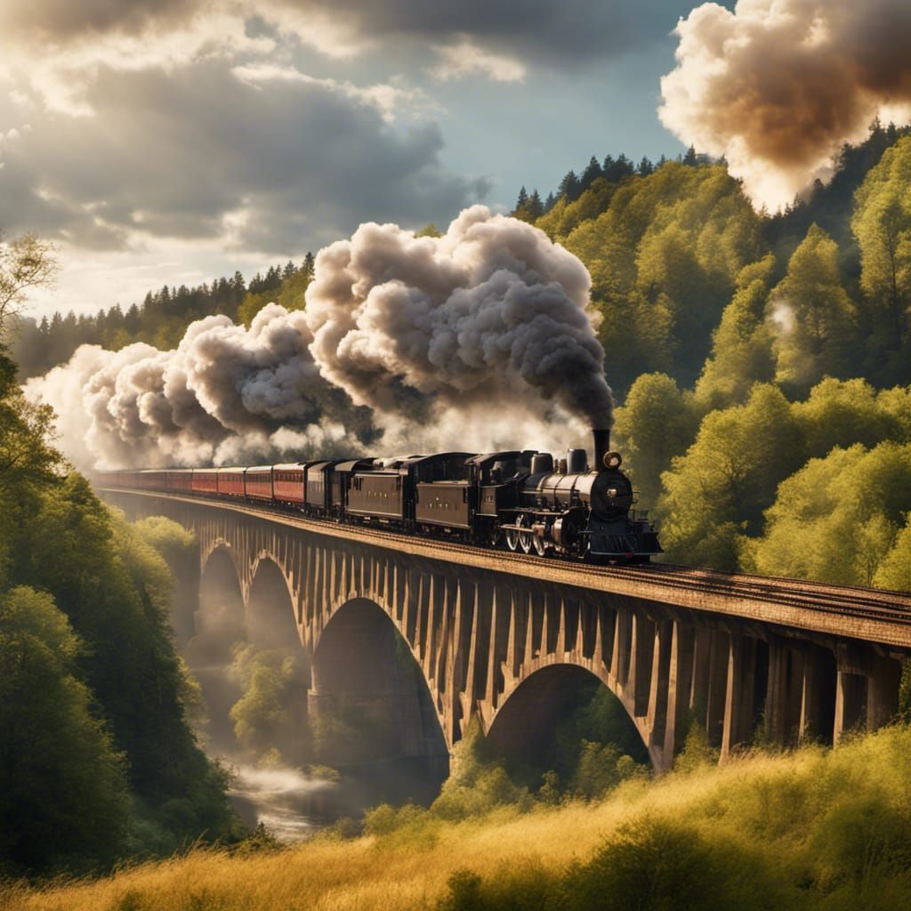 Riding the Rails 7 - AI Generated Artwork - NightCafe Creator