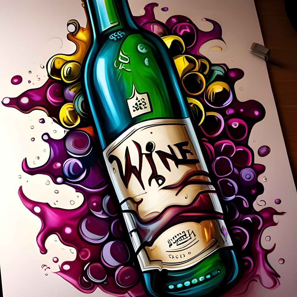 bottle wine - AI Generated Artwork - NightCafe Creator