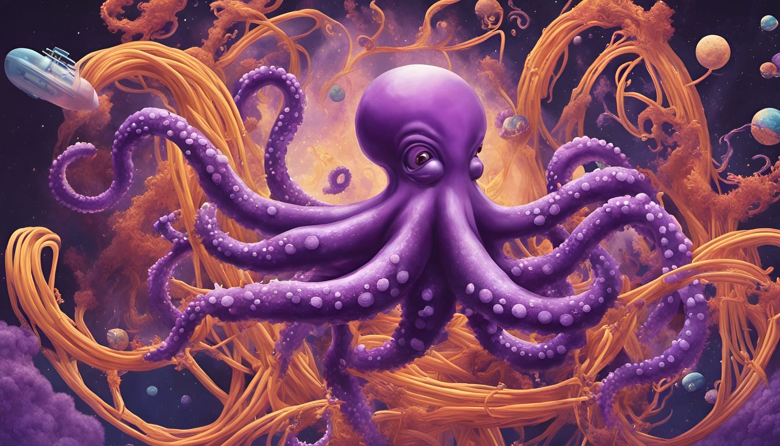 A purple octopus - AI Generated Artwork - NightCafe Creator