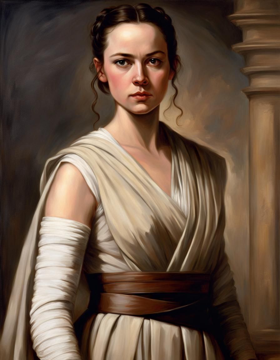 Rey Skywalker official colonial portrait painted by Benjamin West - AI ...