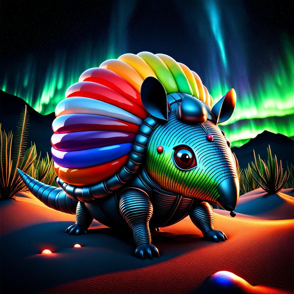Armadillo Balloon & Aurora Borealis - AI Generated Artwork - NightCafe Creator