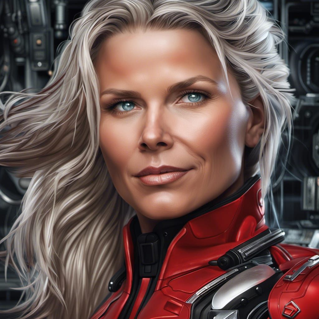 Futuristic Christie Brinkley - AI Generated Artwork - NightCafe Creator
