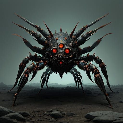 Biomechanical Horror Creature Emerges from Dark De... - AI Art