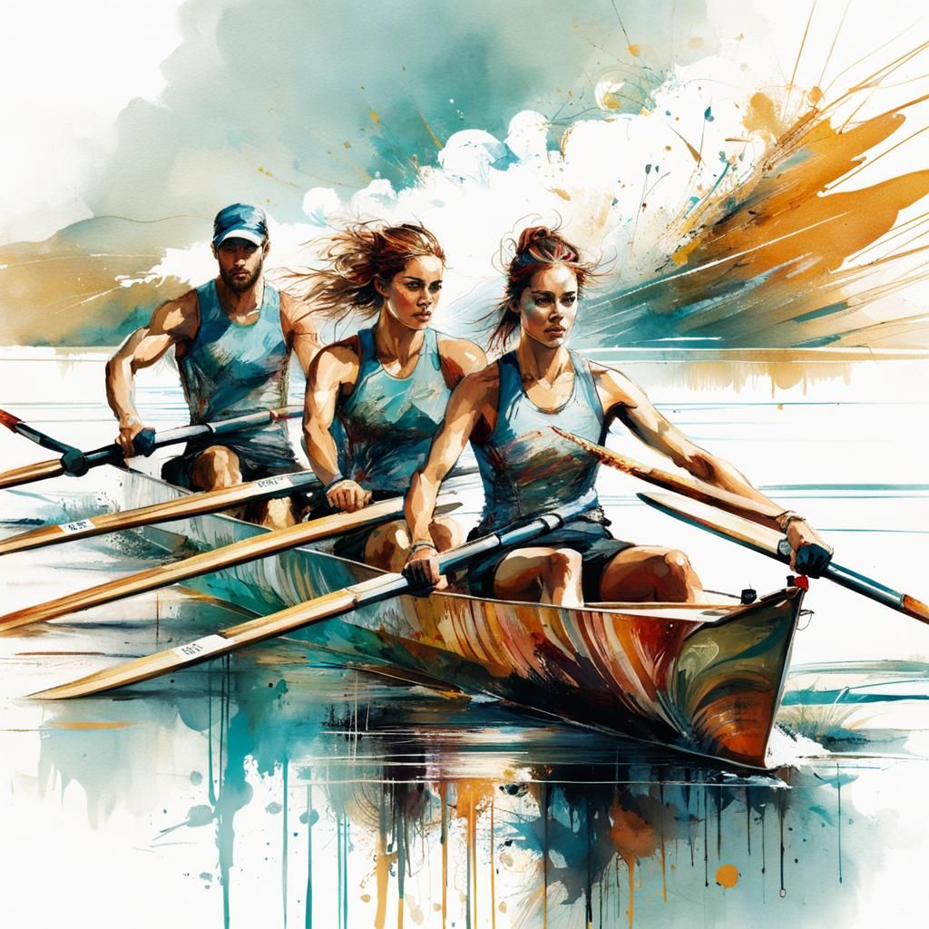 Rowing team. - AI Generated Artwork - NightCafe Creator