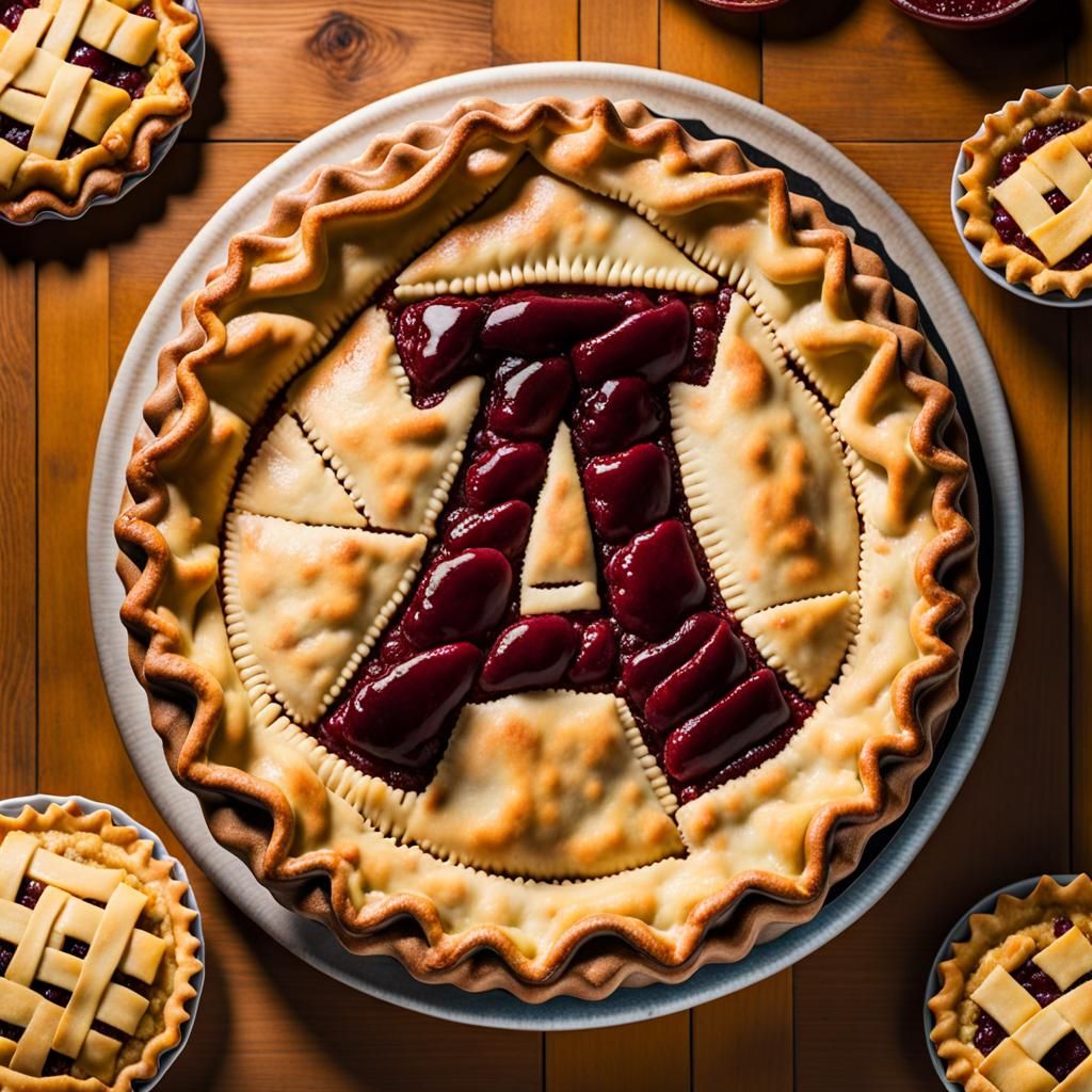 pie with a giant Pi made from crust in the center, π made from the pie ...