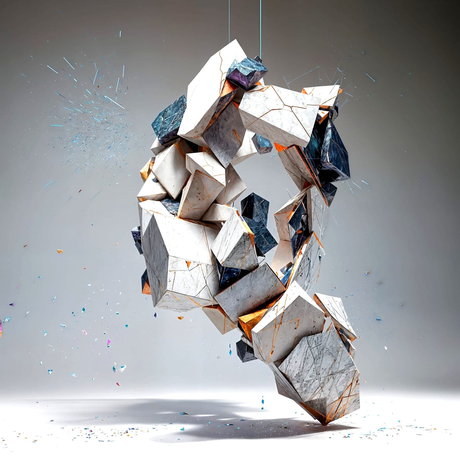 Abstract sculpture 1 - Ethereal Deconstructed Form in Mid-Ai...